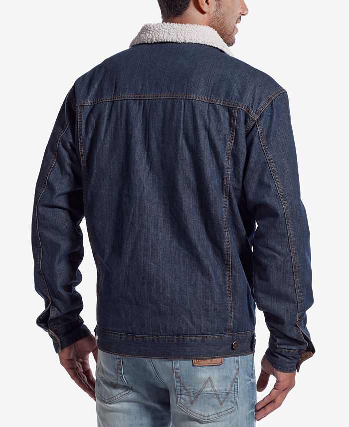 Wrangler Men's Western Jean Jacket with Faux-Sherpa Lining - Macy's