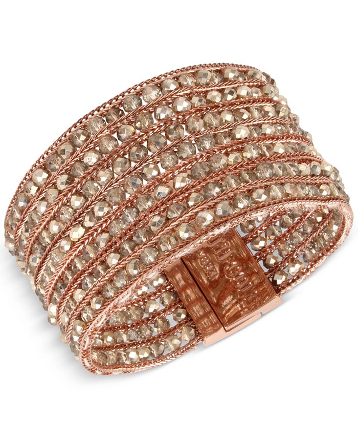 Kenneth Cole New York Rose Gold-Tone Cluster Multi-Row Bracelet - Macy's