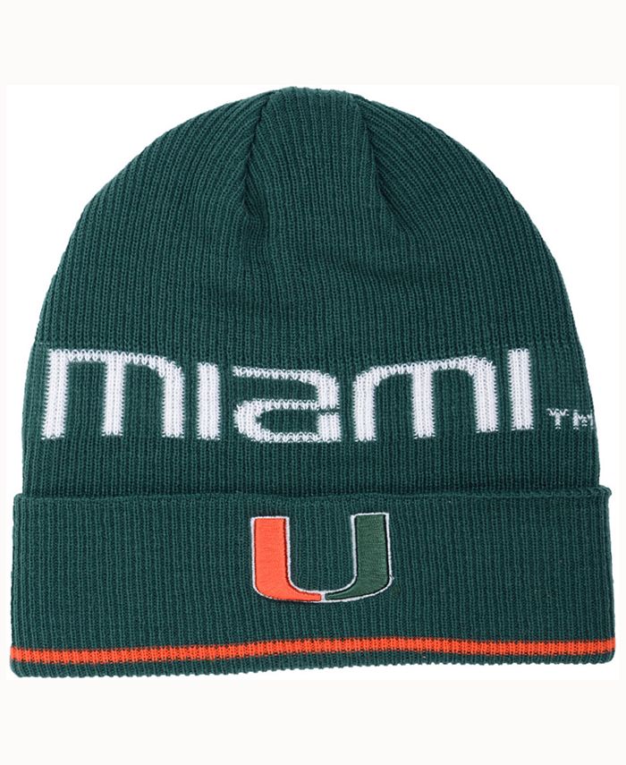 adidas Miami Hurricanes Coach Cuffed Knit Hat - Macy's
