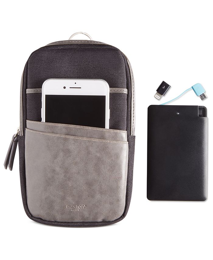 Buxton Men's RFID Phone Pouch with Power Bank - Macy's