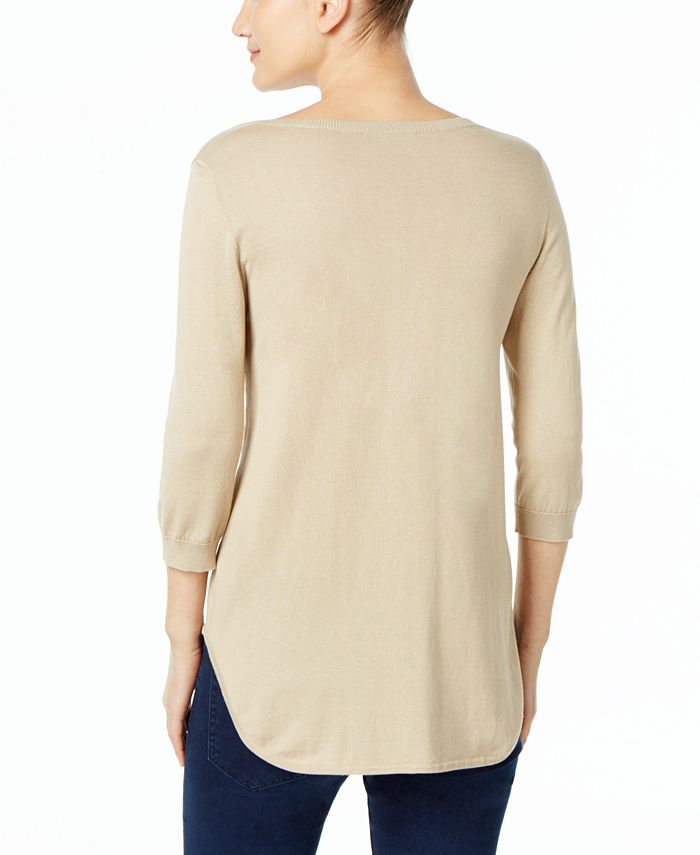 Weekend Max Mara Galea Silk-Blend Henley Top - Macy's