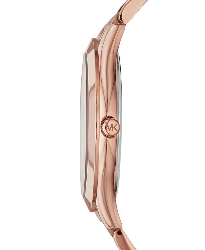 Michael Kors Unisex Slim Runway Rose Gold-Tone Stainless Steel Bracelet ...