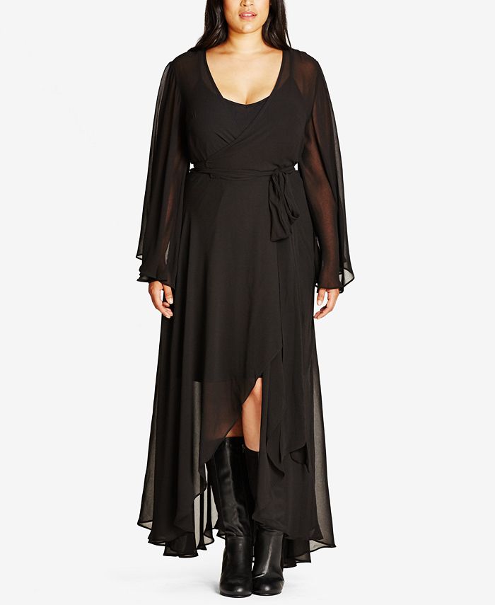 CITY CHIC Trendy Plus Size Flutter Maxi Dress - Macy's