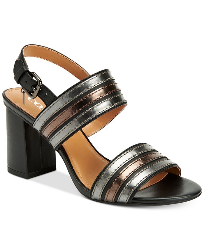 COACH Princeton Block-Heel Dress Sandals - Macy's