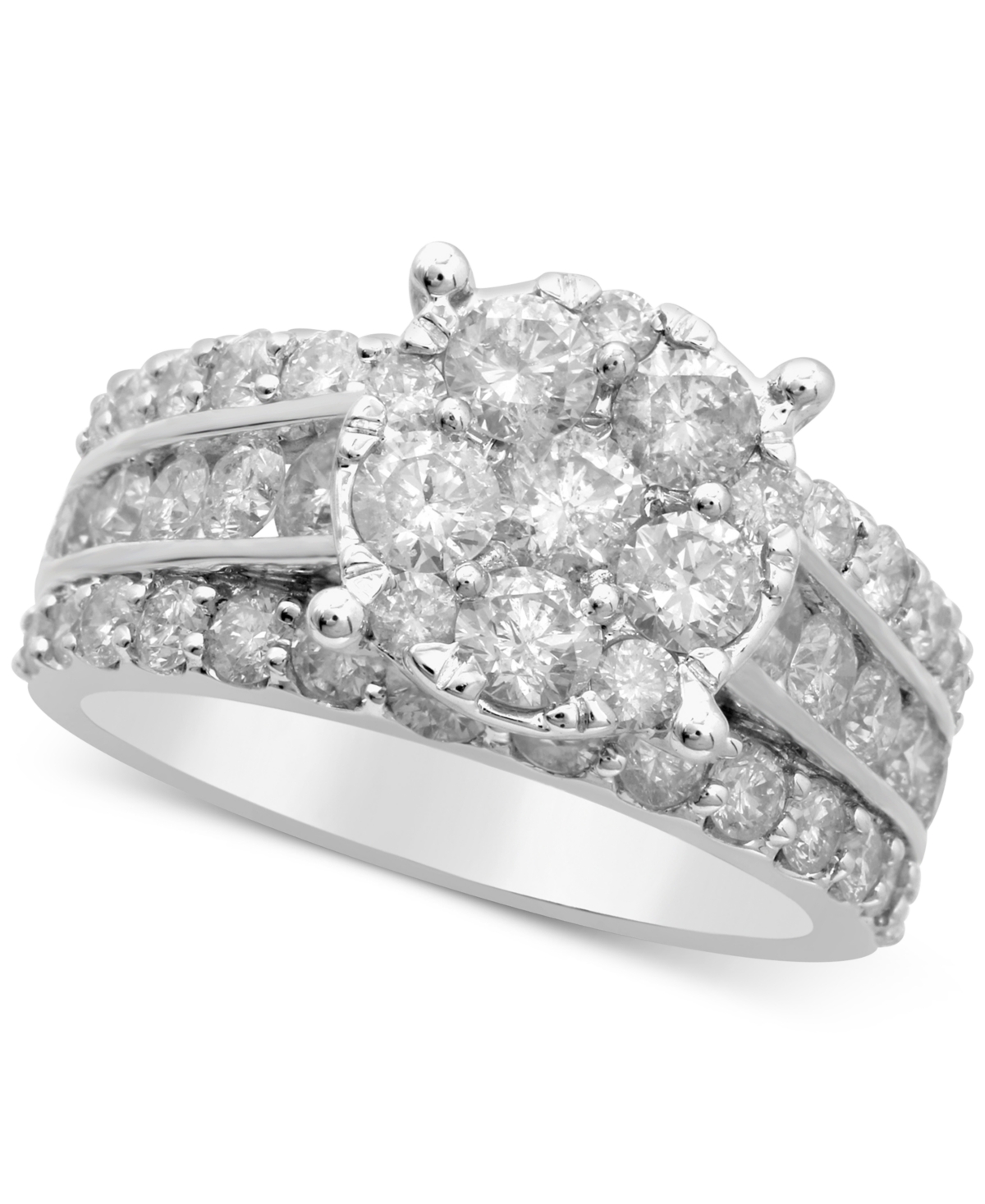 Click here for Diamond Cluster Multi-Row Engagement Ring (3 ct. t... prices