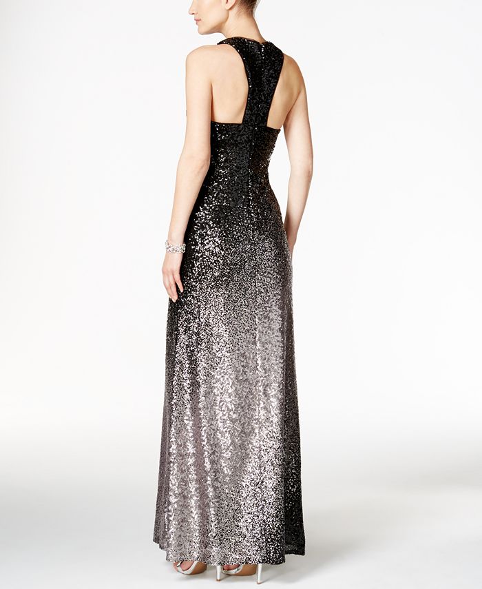 XSCAPE Ombré Sequined Racerback Gown - Macy's