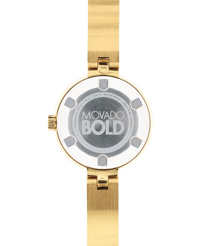 Movado Women's Swiss Bold Gold Ion-Plated Stainless Steel Bangle ...