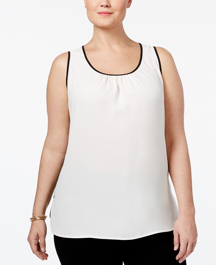 Anne Klein Plus Size Pleated Shell - Macy's