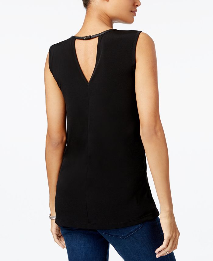 Armani Exchange Keyhole-Back Tank Top - Macy's