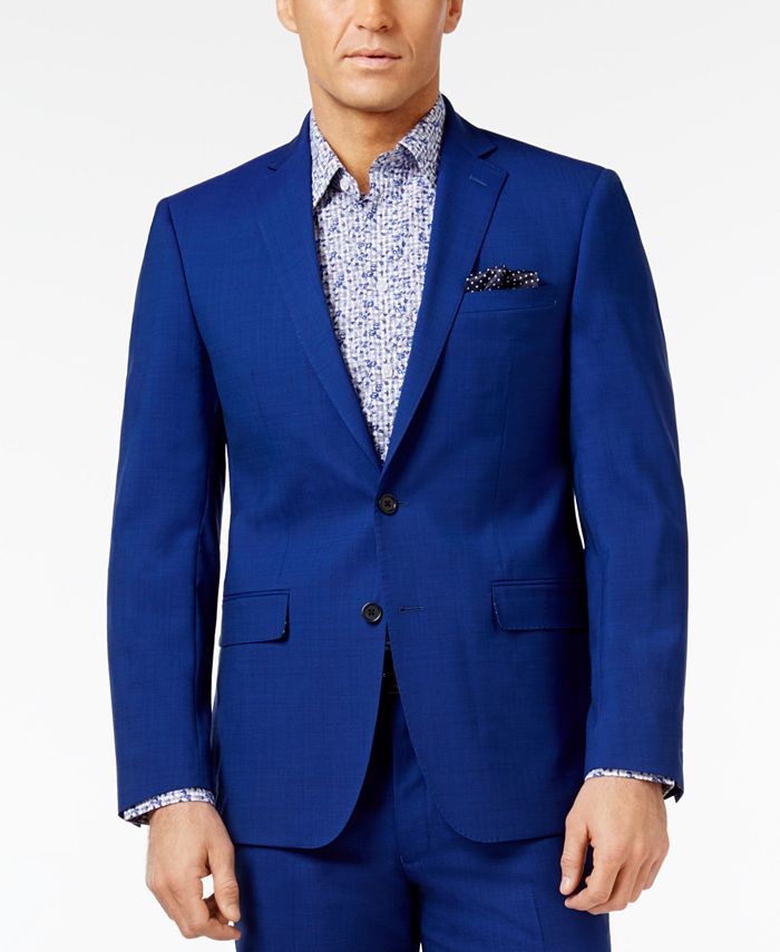 Tallia Men's Slim-Fit Blue Neat Suit - Macy's