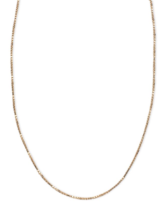 Macy's 14k Pink Gold Necklace, 16-20" Box Chain (5/8mm) & Reviews ...