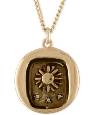 RACHEL Rachel Roy Gold-Tone Sun Talisman Pendant Necklace - Macy's