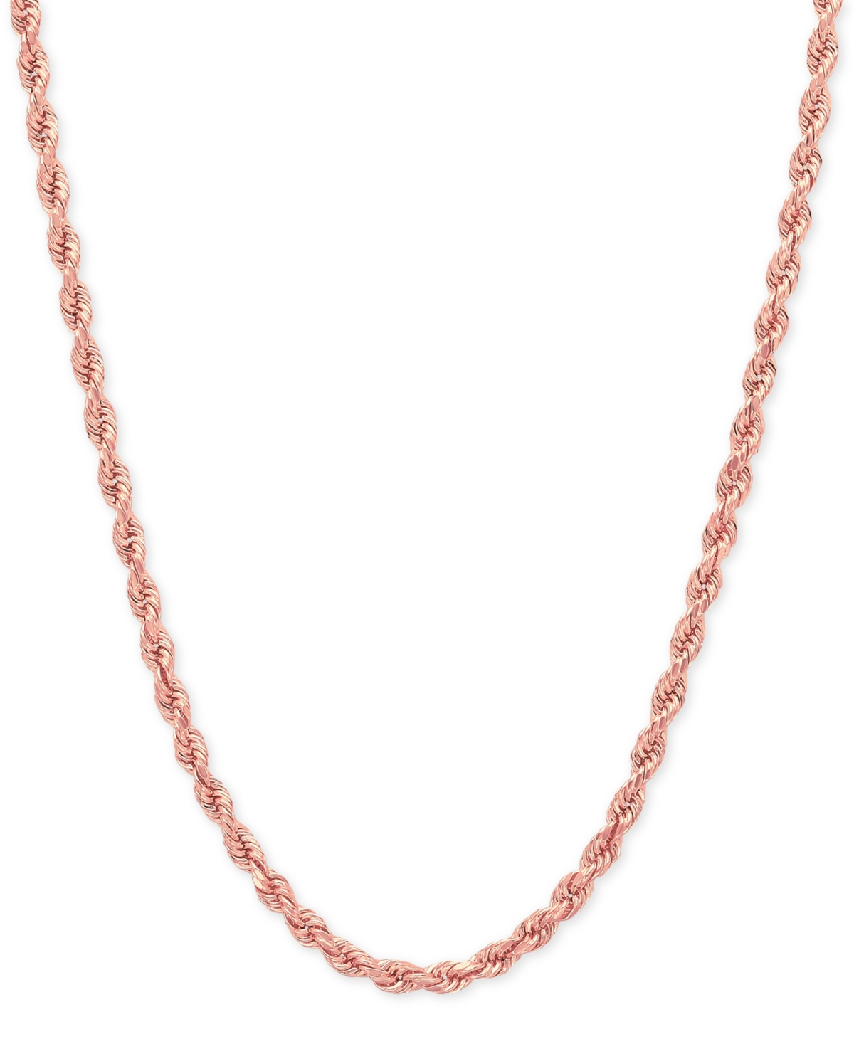 Click here for Lightweight 14k Rose Gold Diamond-Cut Rope Chain 2... prices