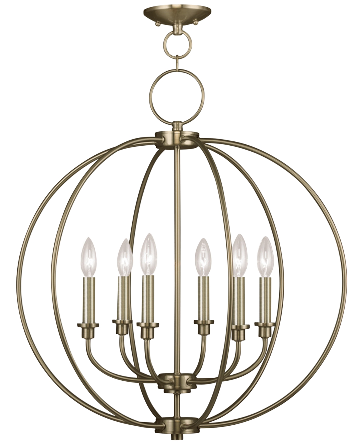 Click here for Livex Milania 6- Light Metal Chandelier - Antique... prices