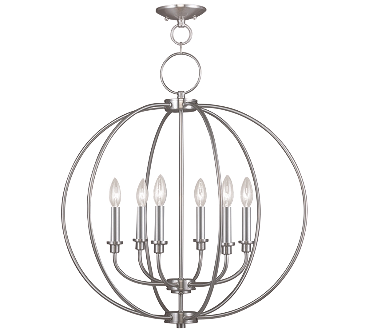 Click here for Livex Milania 6- Light Metal Chandelier - Brushed... prices