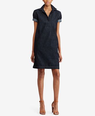 Lauren Ralph Lauren Petite Cotton Denim Shift Dress - Dresses - Petites ...