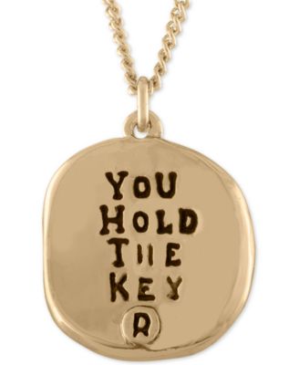 RACHEL Rachel Roy Gold-Tone Heart Talisman Pendant Necklace - Macy's