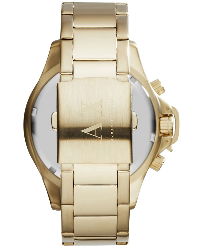 A|X Armani Exchange Men's Chronograph Gold Ion-Plated Stainless Steel ...