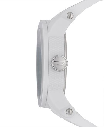 Diesel Men's White Silicone Strap Watch 44mm DZ1436 - Macy's