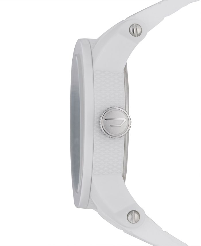 Diesel Men's White Silicone Strap Watch 44mm DZ1436 - Macy's