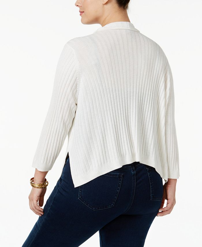 Love Scarlett Plus Size Lace-Trim Ribbed Cardigan - Macy's