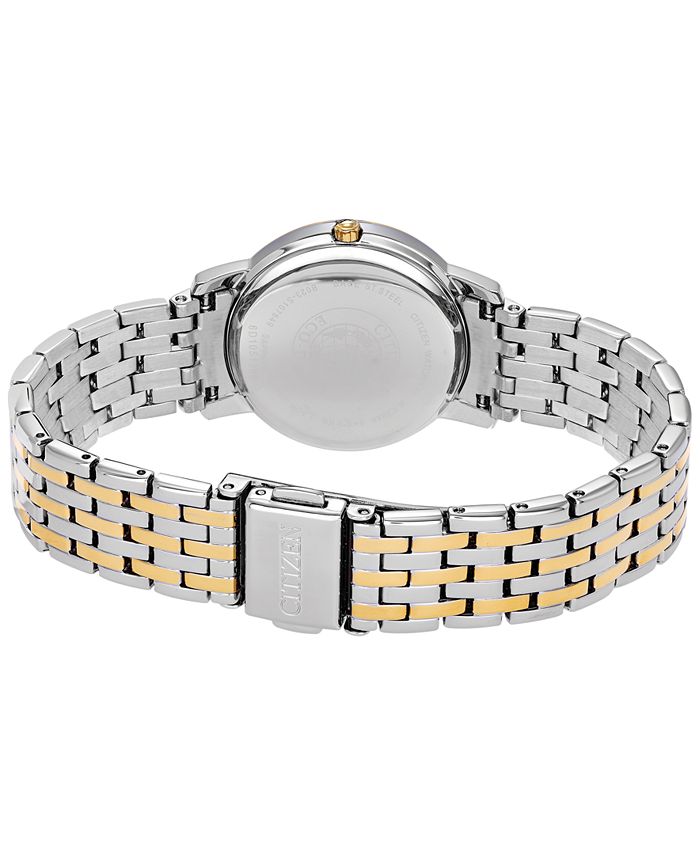 Citizen Eco-Drive Women's Silhouette Crystal Jewelry Two-Tone Stainless Steel Bracelet Watch ...
