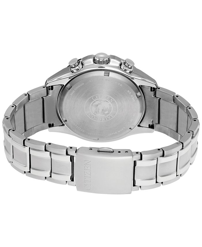 Citizen Men's Chronograph Eco-Drive Titanium Bracelet Watch 43mm CA0349 ...