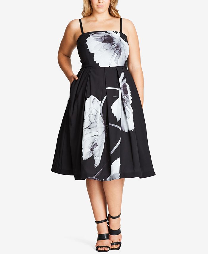 City Chic Trendy Plus Size Convertible Fit & Flare Dress - Macy's
