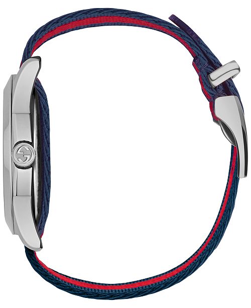 Gucci Unisex Swiss Le Marché Des Merveilles Blue and Red Nylon Strap ...