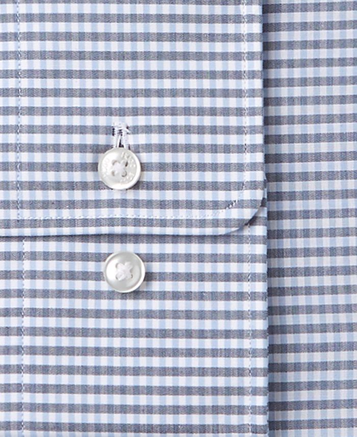 Hugo Boss HUGO Men's Slim-Fit Navy Mini Check Dress Shirt - Macy's