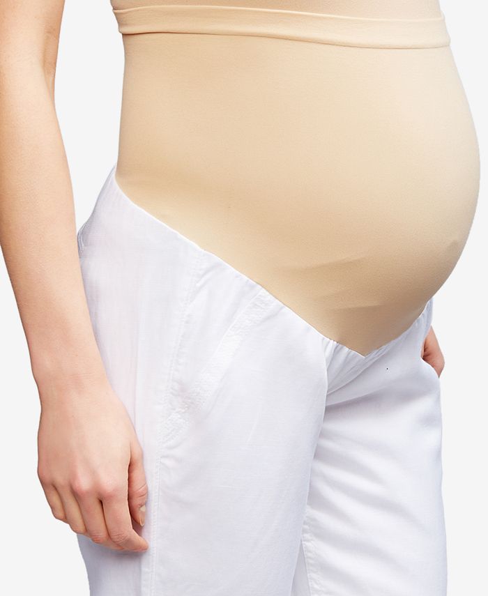 A Pea in the Pod Maternity Linen-Blend Cropped Pants - Macy's