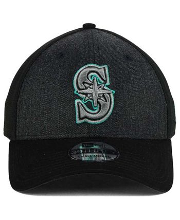 New Era Seattle Mariners Black Heathered 39THIRTY Cap - Macy's
