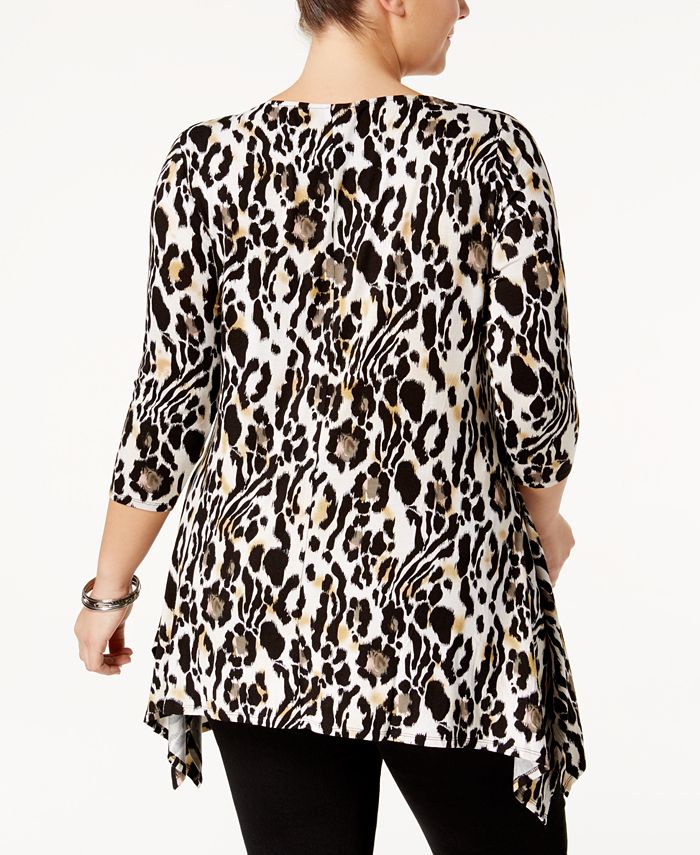 Belldini Plus Size Handkerchief-Hem Tunic - Macy's