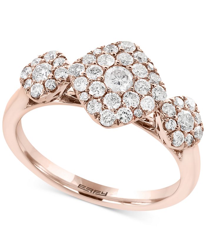 EFFY Collection Pavé Rose by EFFY® Diamond Tri-Cluster Ring (3/4 ct. t ...