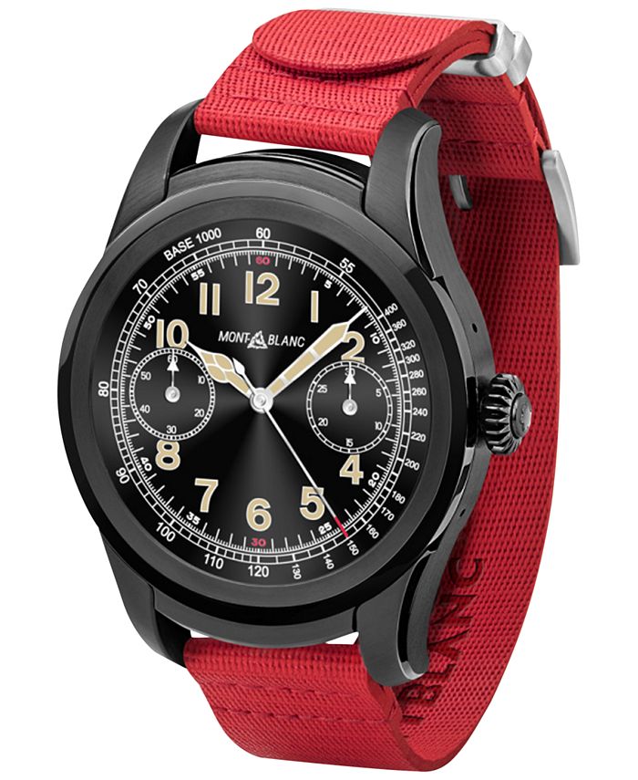 Montblanc Unisex Swiss Summit Red Rubber Strap Smart Watch 46mm - Macy's