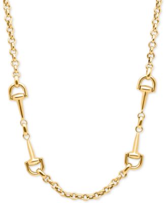 Double Handle Rolo Link Collar Necklace in 14k Gold - Macy's