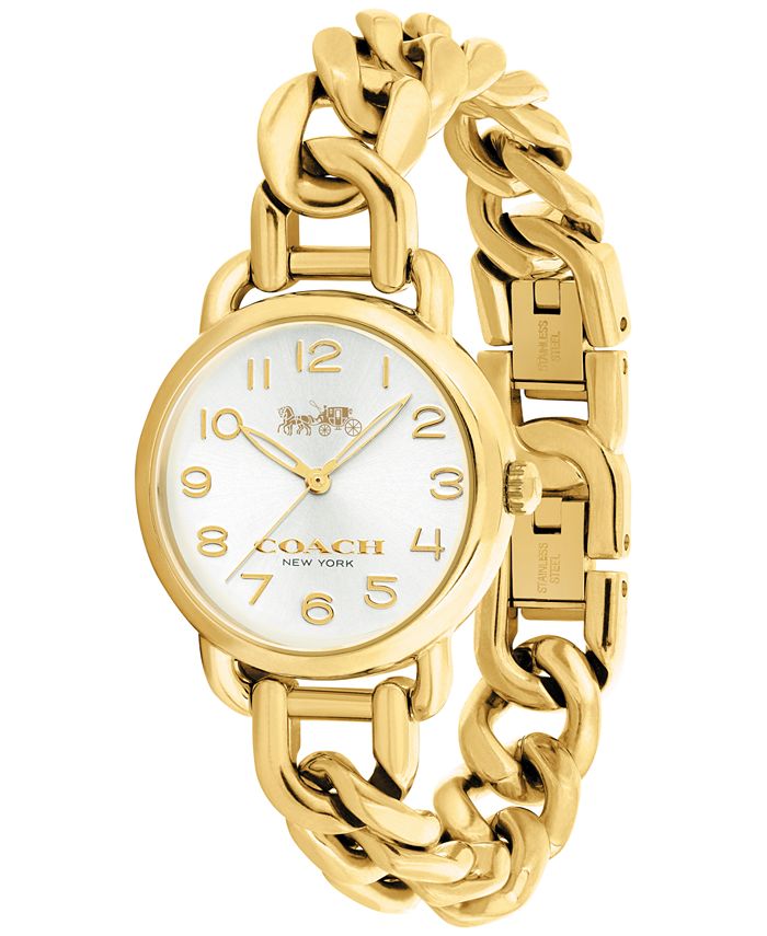 COACH Women's Delancey Gold-Tone Stainless Steel Chain Link Bracelet ...