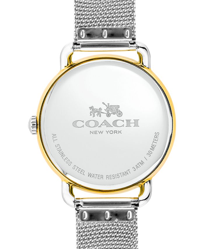 COACH Women's Delancey Stainless Steel Mesh Bracelet Watch 36mm - Macy's