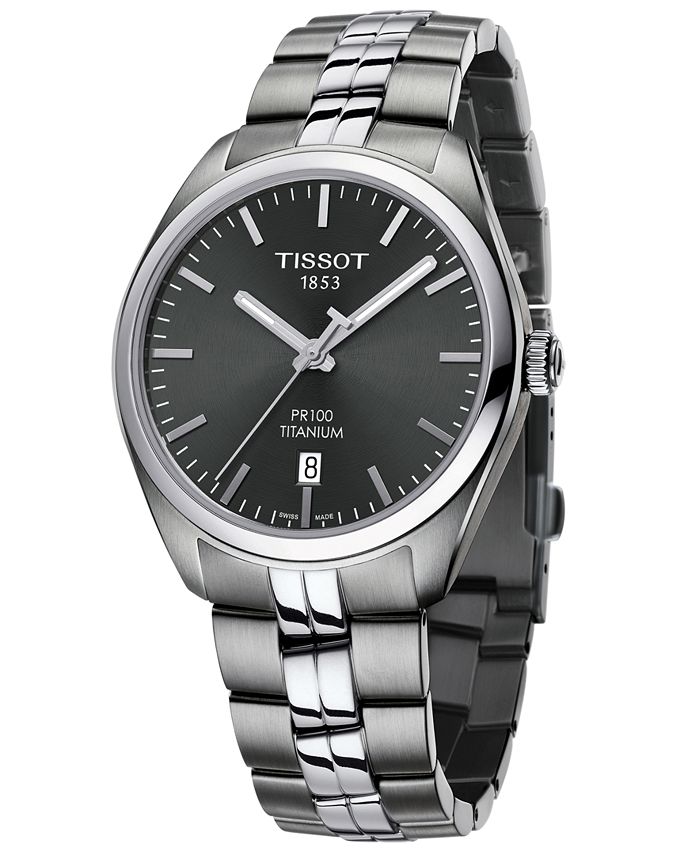 Tissot Men's Swiss PR100 Titanium Bracelet Watch 39mm - Macy's