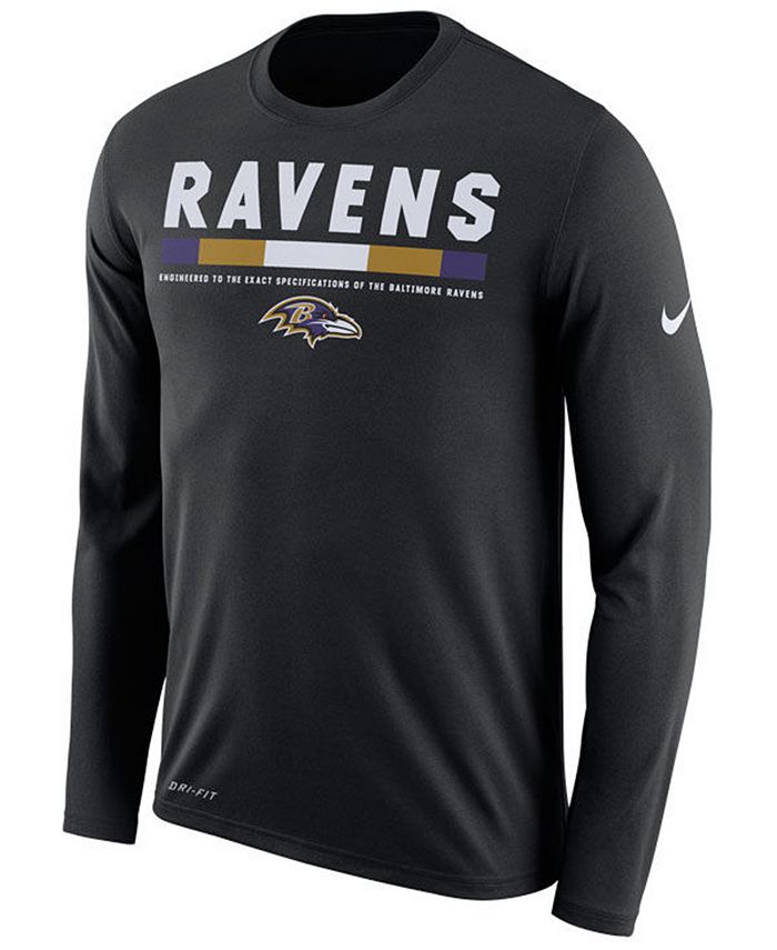 Nike Men's Baltimore Ravens Legend Staff Long Sleeve T-Shirt - Macy's