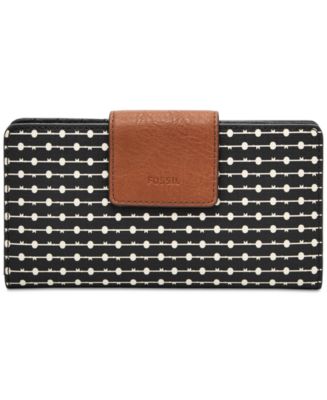 Fossil Emma Printed Leather RFID Tab Wallet - Macy's