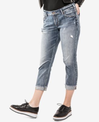 Silver Jeans Co. Trendy Plus Size Sam Cropped Boyfriend Jeans - Macy's