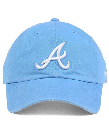 '47 Brand Women's Atlanta Braves Powder Blue/White CLEAN UP Cap - Macy's