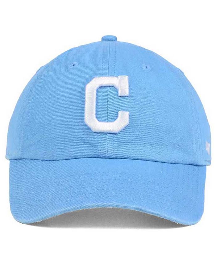 '47 Brand Women's Cleveland Indians Powder Blue/White CLEAN UP Cap - Macy's