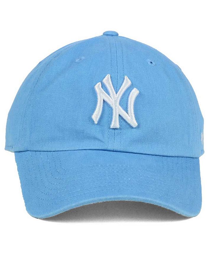 '47 Brand Women's New York Yankees Powder Blue/White CLEAN UP Cap - Macy's