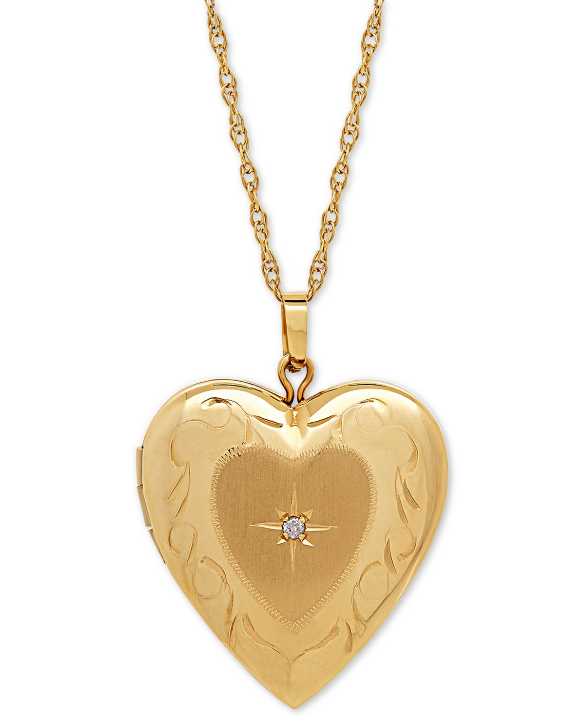Click here for Diamond Accent Heart Locket 18 Pendant Necklace in... prices