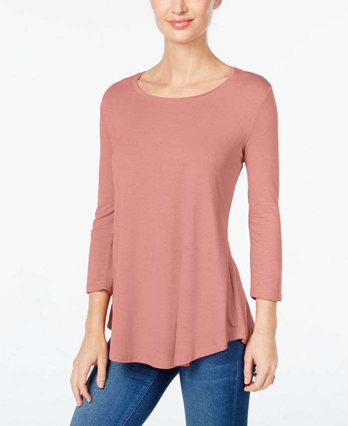 JM Collection Petite Three-Quarter-Sleeve Top, Created for Macy's - Macy's