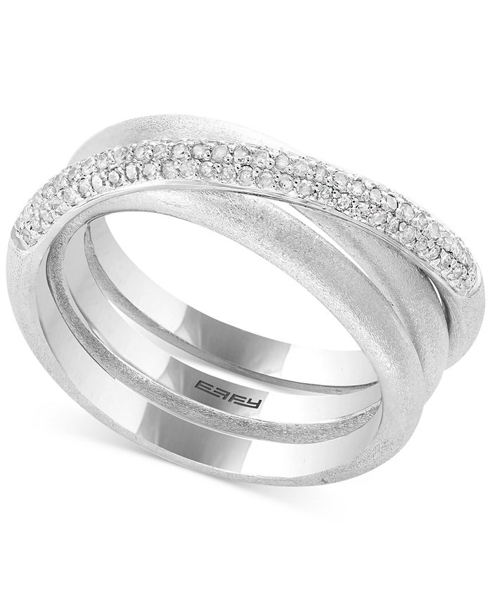 EFFY Collection Balissima by EFFY® Diamond Crisscross Statement Ring (1 ...