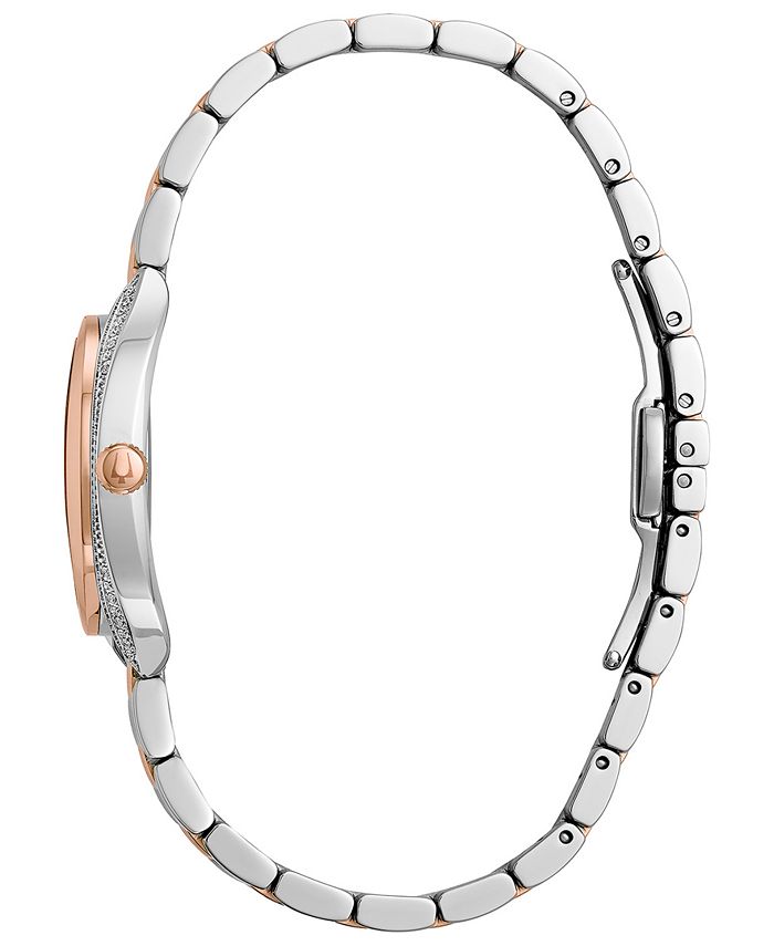 Bulova Women's Diamond Accent Two-Tone Stainless Steel Bracelet Watch ...