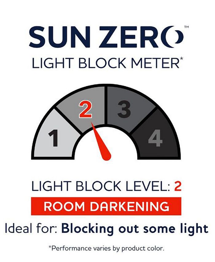 Sun Zero Stanford Floral Print Woven Linen Texture Curtain Panel, 52" W ...